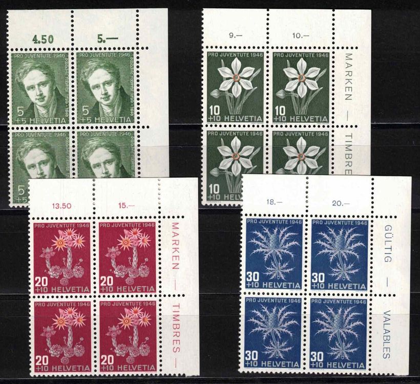 Pro Juventute 1946 Serie im 4er-Block ** (Neu (gemäss Beschreibung)) in Nuglar für CHF 5 – mit ...