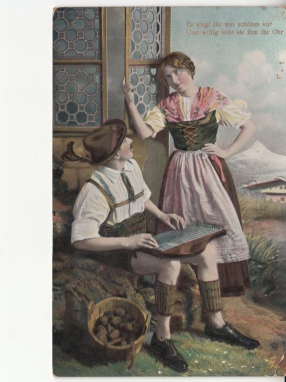 Kitschkarte Er singt ihr was vor 1912 mit ST Rehetobel (Gebraucht) in Bürglen TG für CHF 2 – mit ...