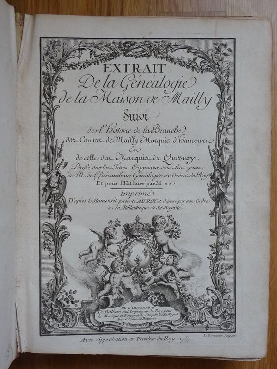 Genealogie, Heraldik: Die Familie de Mailly von 1757 (Gebraucht) in ...