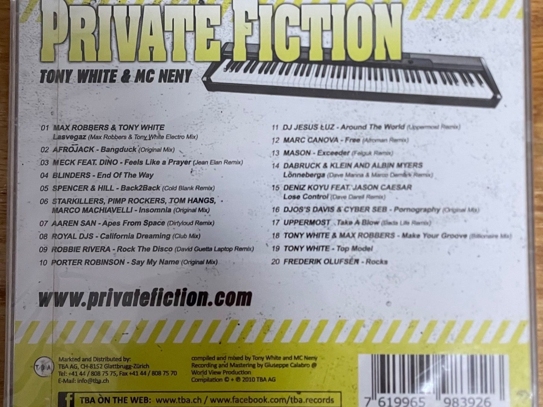 Tony White - Private Fiction CD - Minimal Klassiker -OVP neu (Neu und ...