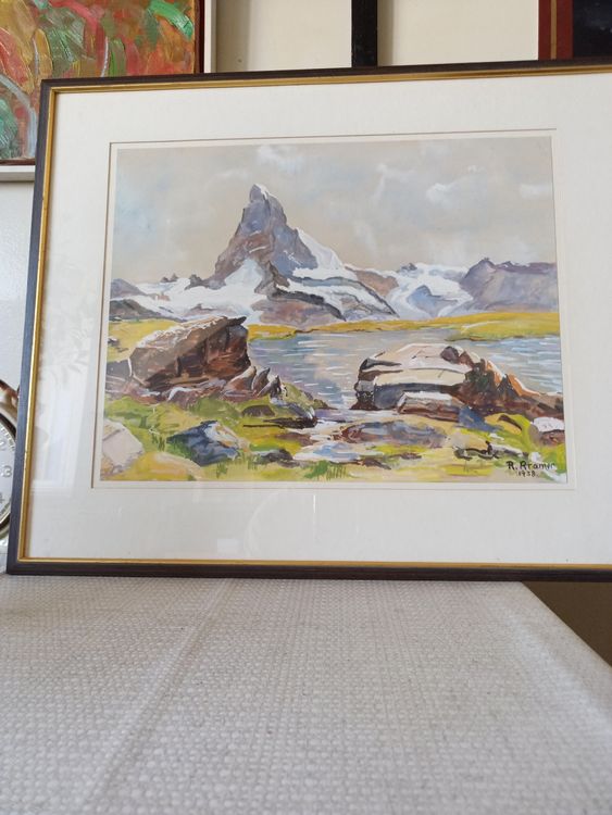 Original Aquarell Matterhorn von R. Ramer 1938 top Rahen (Gebraucht) in Riehen für CHF 100 – nur ...