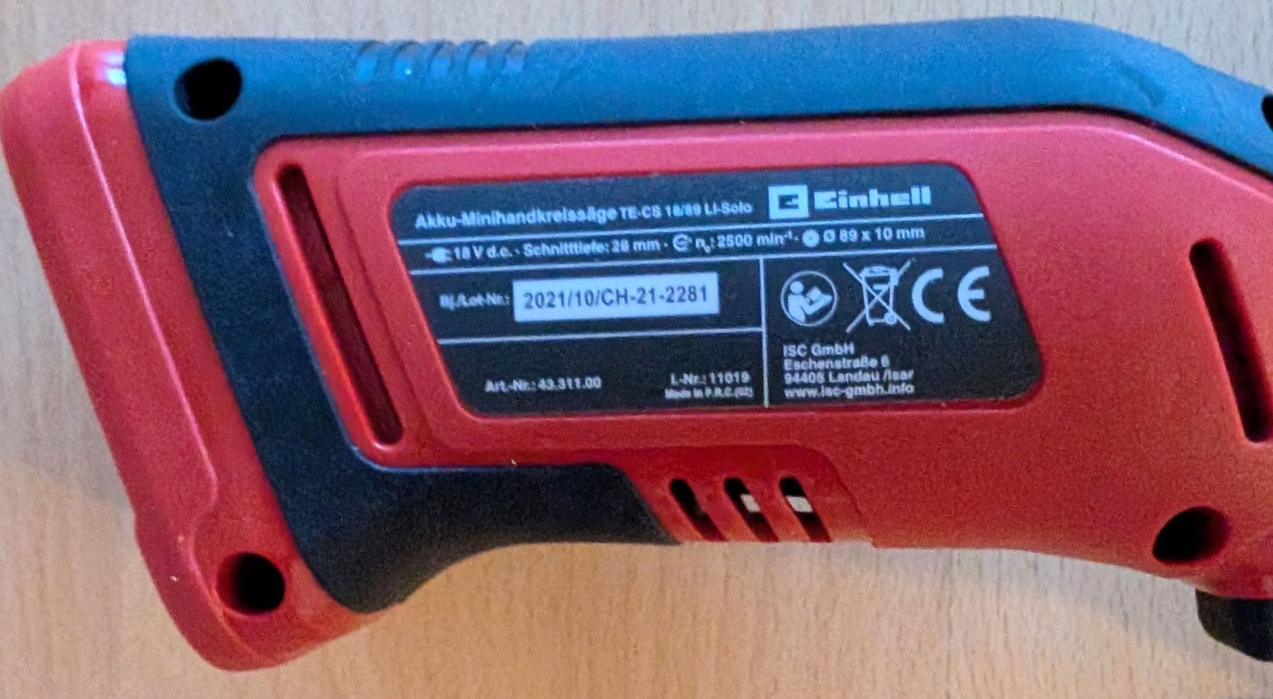 Einhell Akku-Minihandkreissäge TE-CS 18/89 Li-Solo - Rot (Gebraucht) in ...