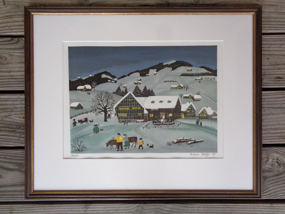 APPENZELLER WINTER VERENA BROGER BAUERNMALEREI NAIVE MALEREI | Kaufen auf Ricardo