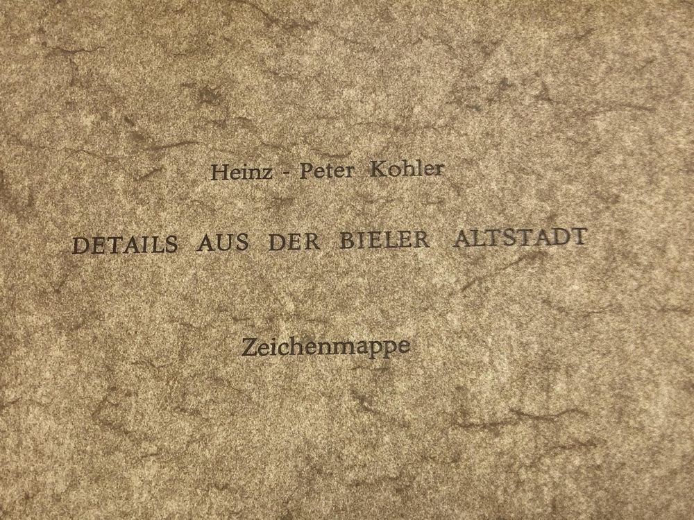 KOHLER Heinz-Peter Bieler Altstadt Zeichenmappe (Gebraucht) in Bern für ...