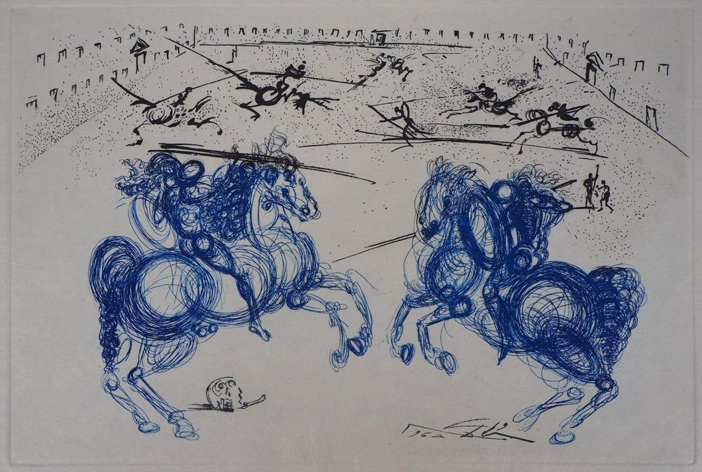 🐎 Salvador DALI , Gravure The Blue Riders, 1973 🐎 (Gebraucht) in Apples ...