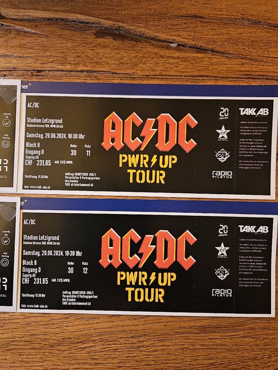 ACDC Letzigrund Sitzplatz | Kaufen auf Ricardo