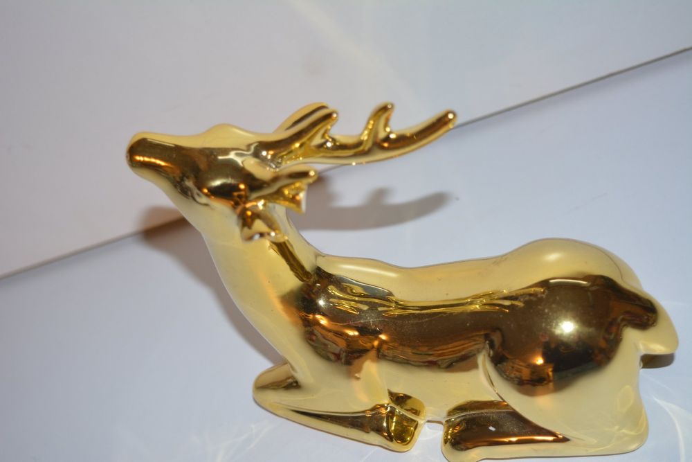 Reh Gold Keramik Elch Hirsch dekoration (Gebraucht) in Fischbach ...