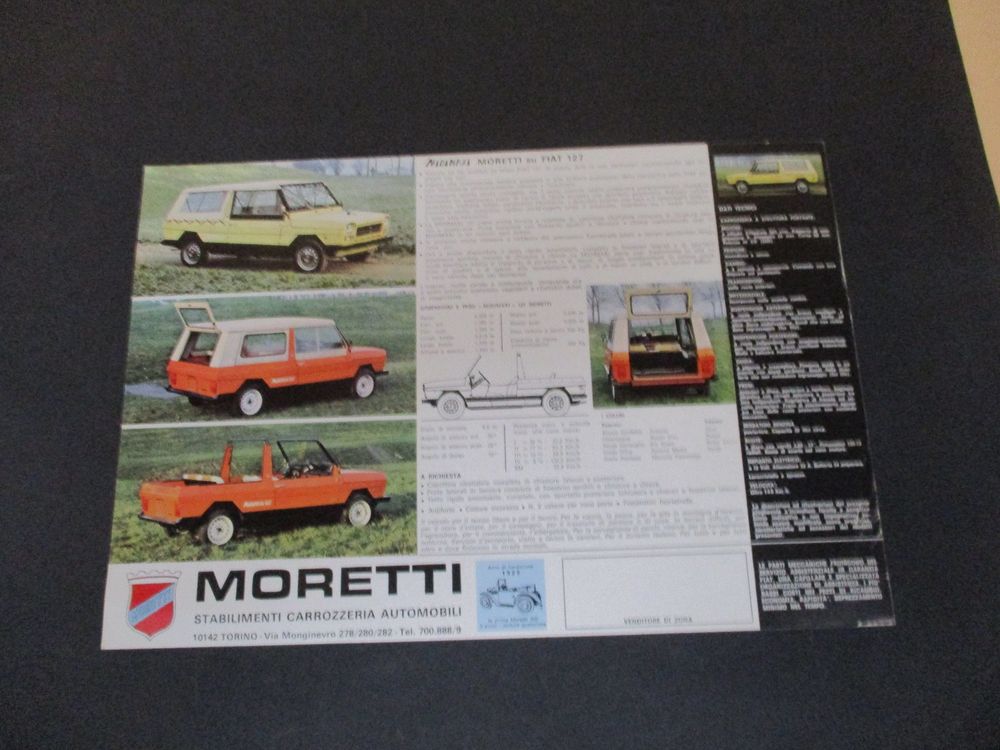 MORETTI su FIAT 127 midimaxi Prospekt 1977 (Gebraucht) in Ottikon ...