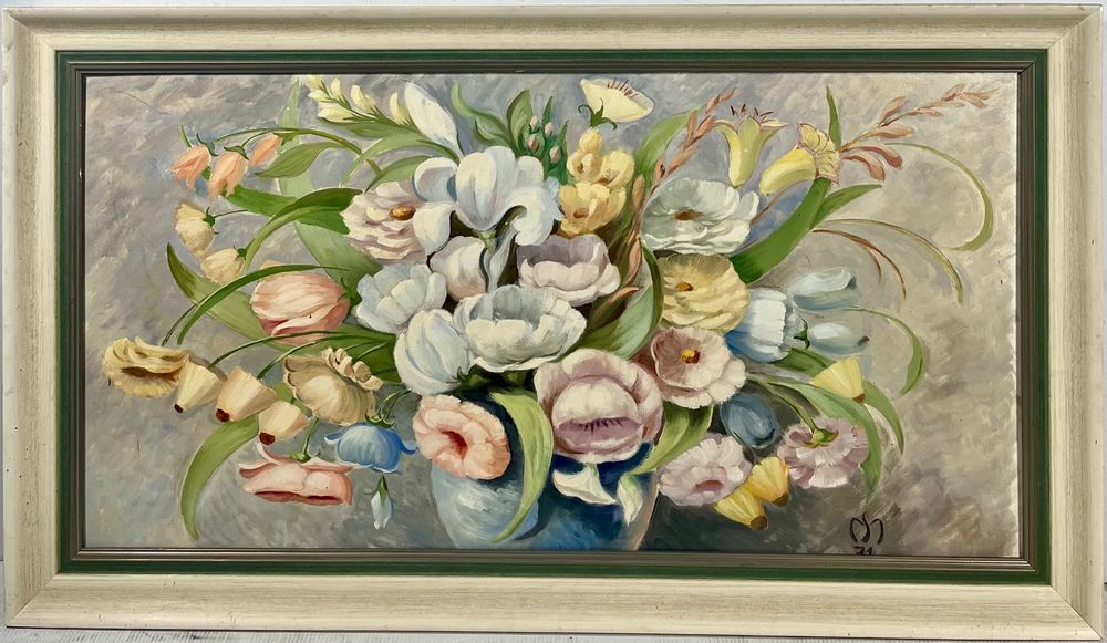 70. er Jahre Grosse Stilleben Gemälde, Monogrammiert (Gebraucht) in Root für CHF 19 – mit ...