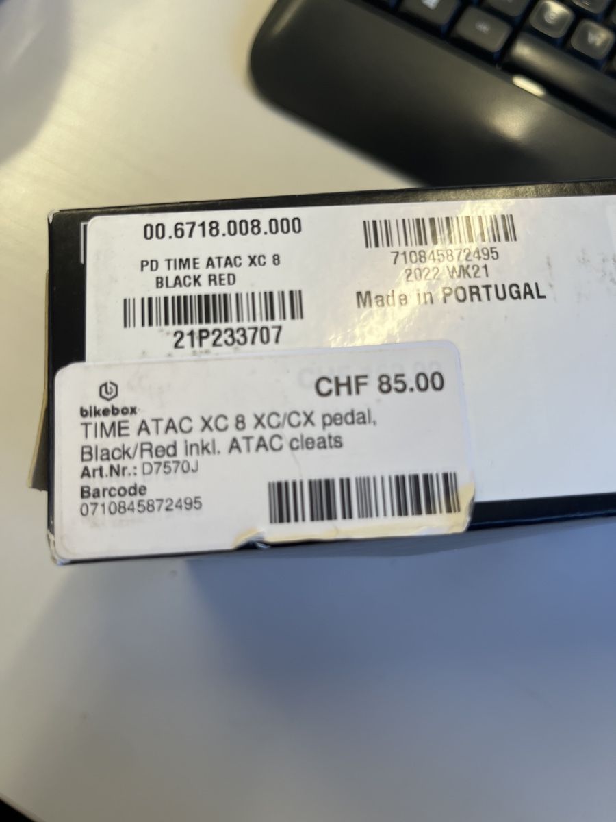 Time ATAC XC 8 Pedal, schwarz/rot, neu (Neu und originalverpackt) in ...