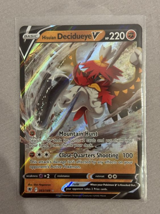 Pokémon Hisuian Decidueye V 083/189 Astral Radiance (Neu (gemäss ...