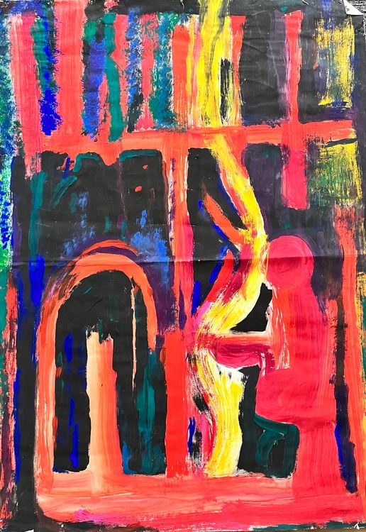 Abstrakte Mischtechnik Verso Beschriftet | Kaufen auf Ricardo