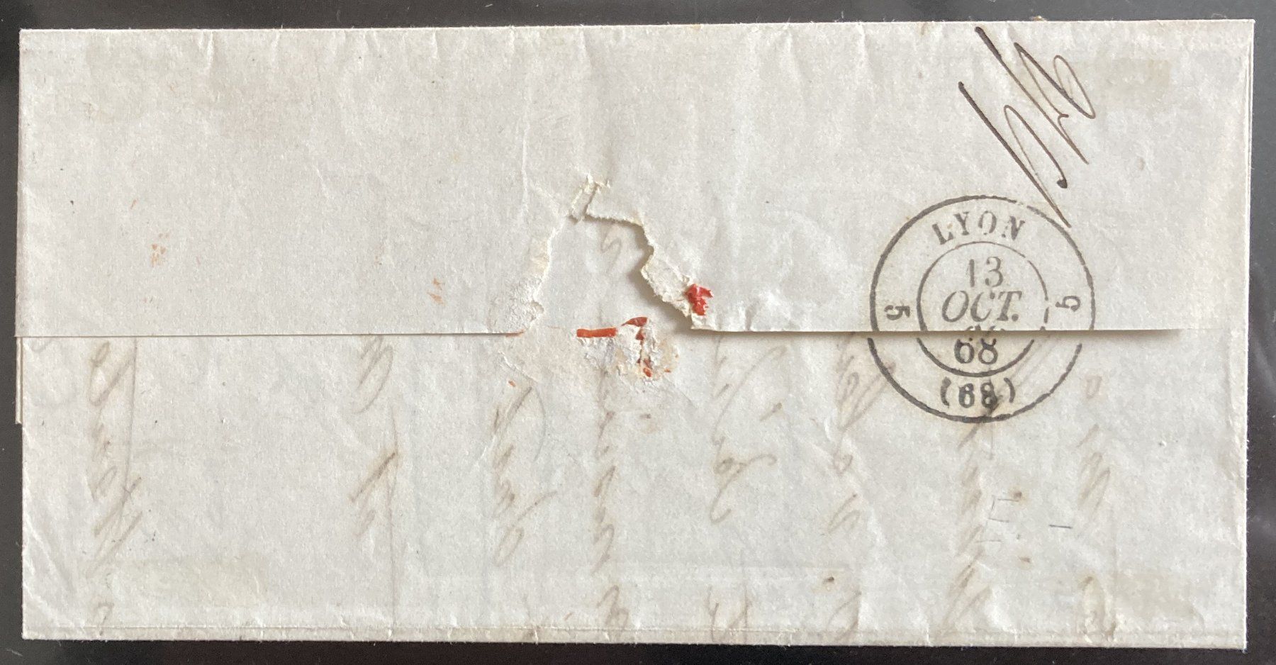 1868, Faltbrief von Geneve nach Lyon (F) mit No. 41 (Gebraucht) in ...