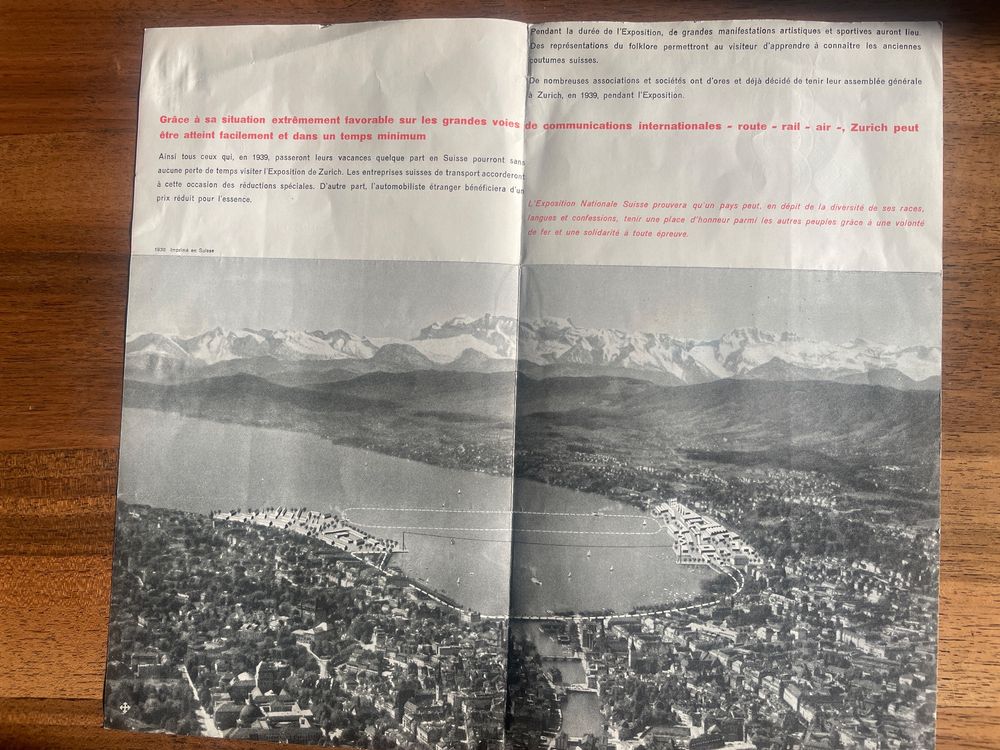 Prospectus Francais Exposition Nationale Suisse Zurich 1939 (D'occasion ...