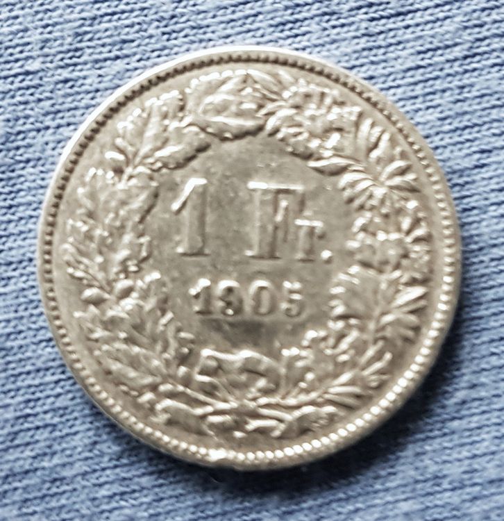 1 Franken 1905 uralte sehr rare Silbermünze ab nur 1 Fr !!! | Kaufen auf Ricardo