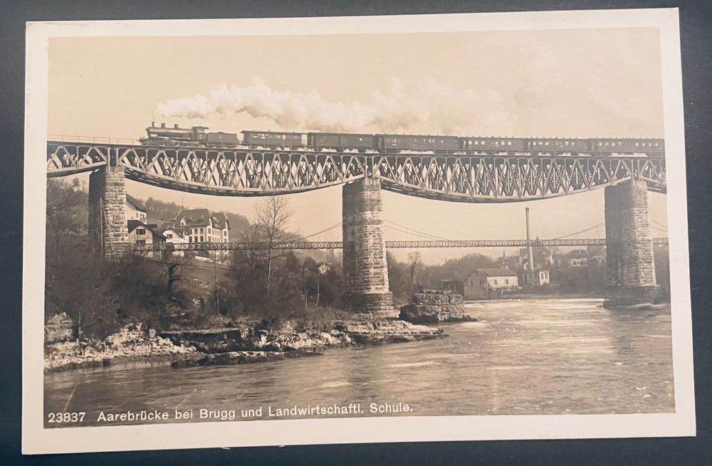 Fotokarte Brugg mit Eisenbahn | Kaufen auf Ricardo