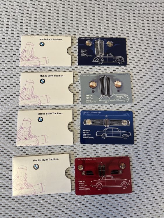 Telefonkarten, Mobile BMW Tradition, 4 verschiedene Oldtimer (Neu ...