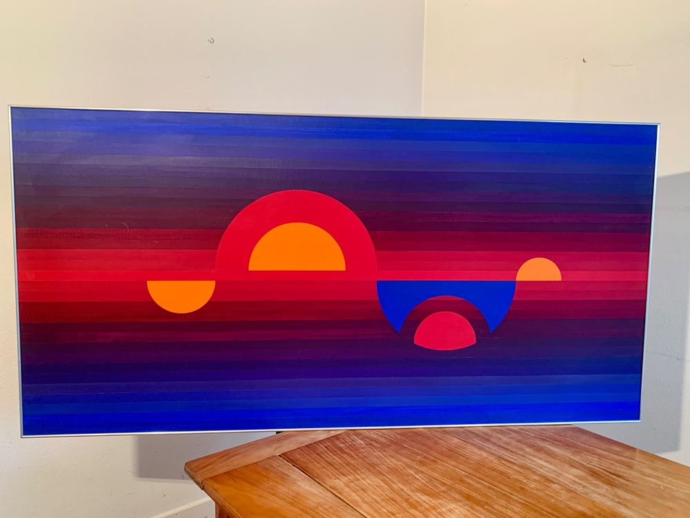 Original CH Willi Gutmann Acrylgemälde 1971 Augustbild Nr 10 (D ...