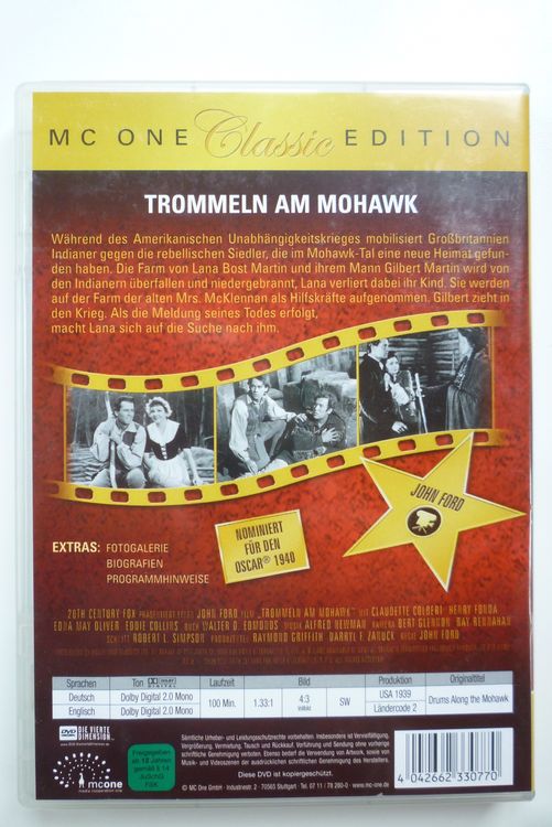 Trommeln am Mohawk - Klassiker 1939 - Henry Fonda, Carradine (Gebraucht ...