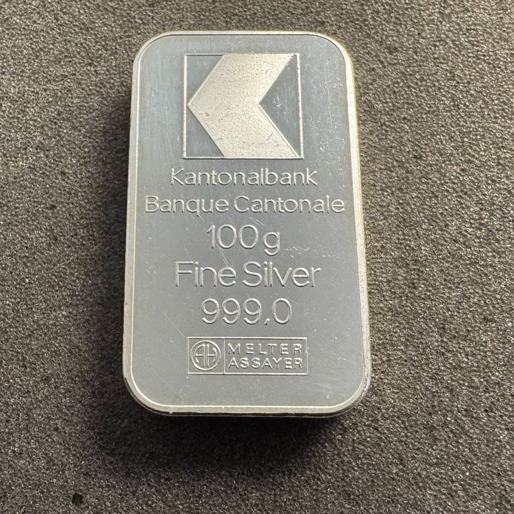 100 gramm Silber Barren Kantonal Bank (Gebraucht) in Reitnau für CHF ...