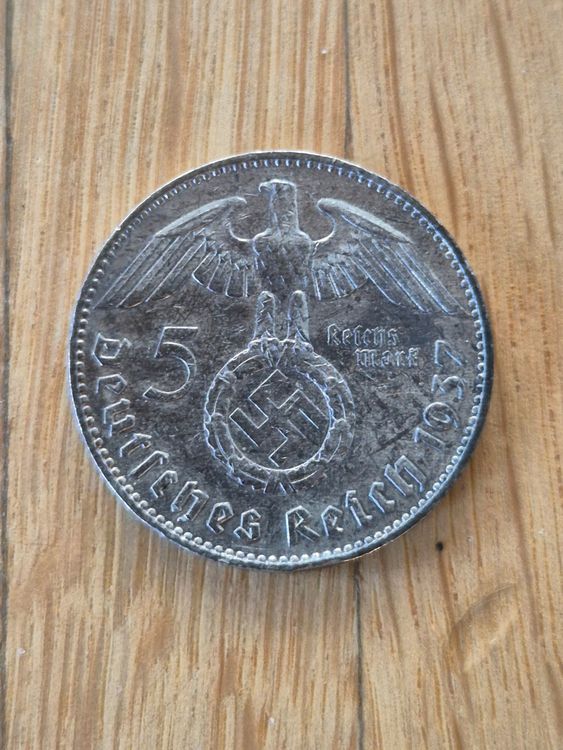 5 Reichsmark 1937 J, Deutsches Reich, Hindenburg. | Kaufen auf Ricardo