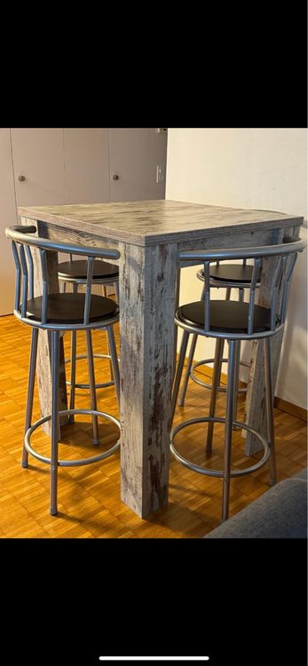 Stehtisch mit 4 Barhocker (Gebraucht) in Zürich für CHF 60 – nur ...
