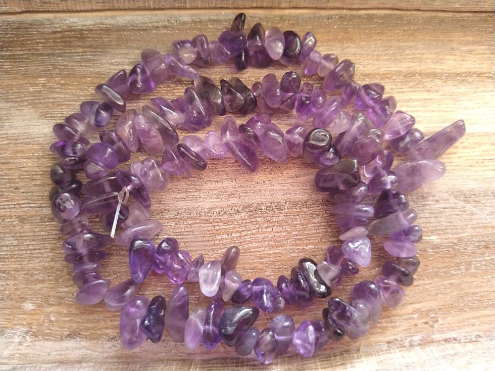 * AKTION* 1 Strang natürliche Amethyst Splitter 40cm lang (Neu und ...