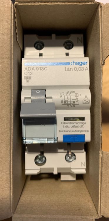 8x FILS ADA913C Hager 13A 30mA LN neu & originalverpackt (Neu und originalverpackt) in für CHF ...
