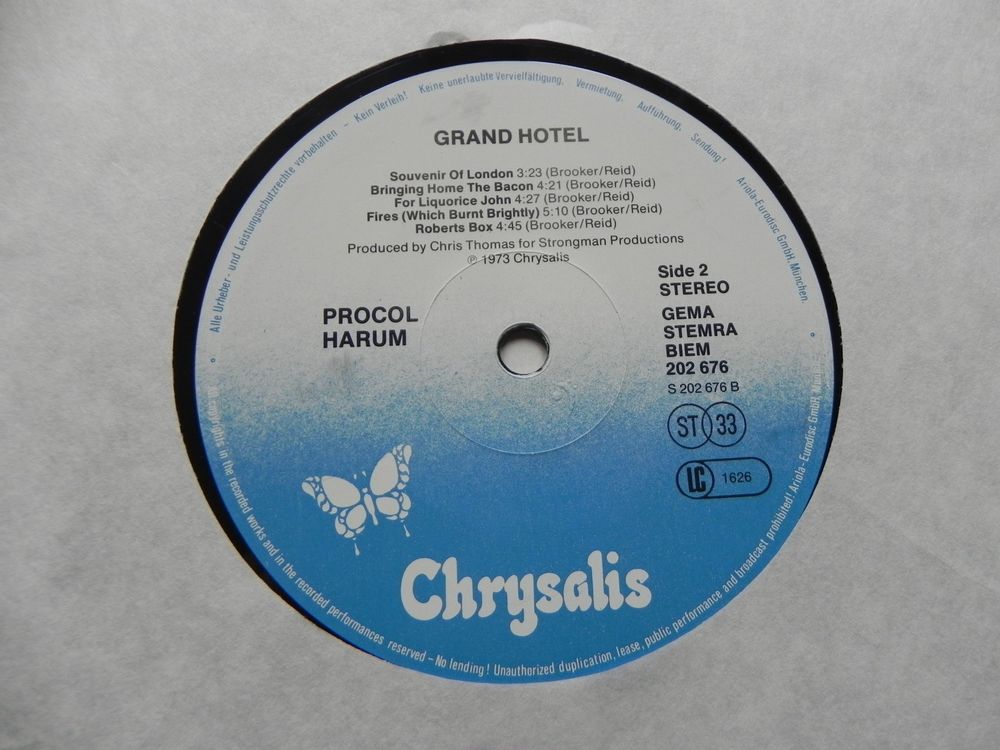 LP brit. Symphonic Rock Band Procol Harum 1973 Grand Hotel (Gebraucht ...