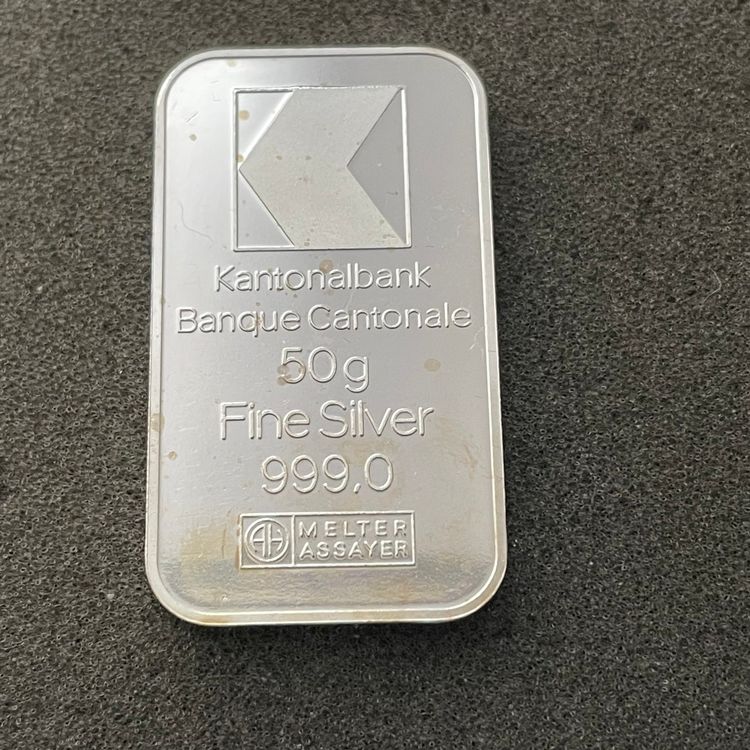 50 gramm Silber Barren Kantonal Bank Schweiz (Gebraucht) in Reitnau für ...