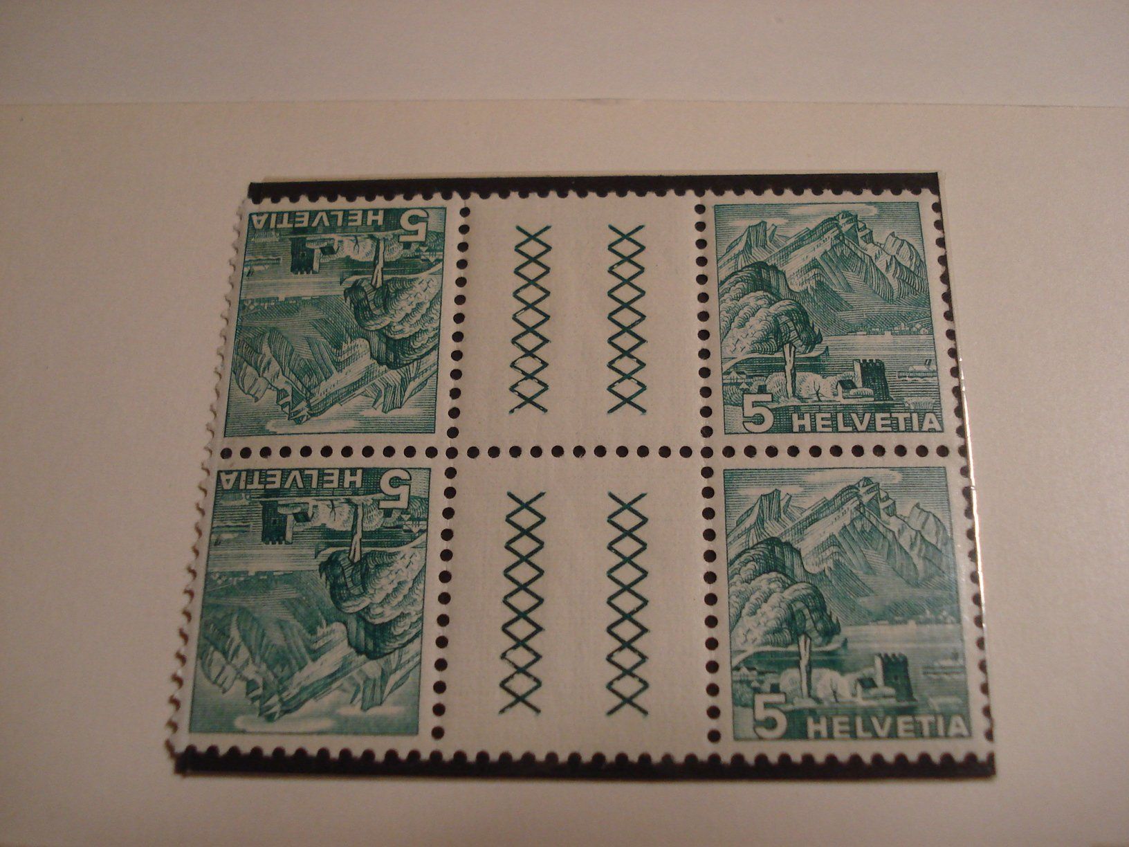 Satz 4erblock Zwischensteg-Kehrdruck Landschaften **, 2X (Gebraucht) in Niederwil AG für CHF 1 ...