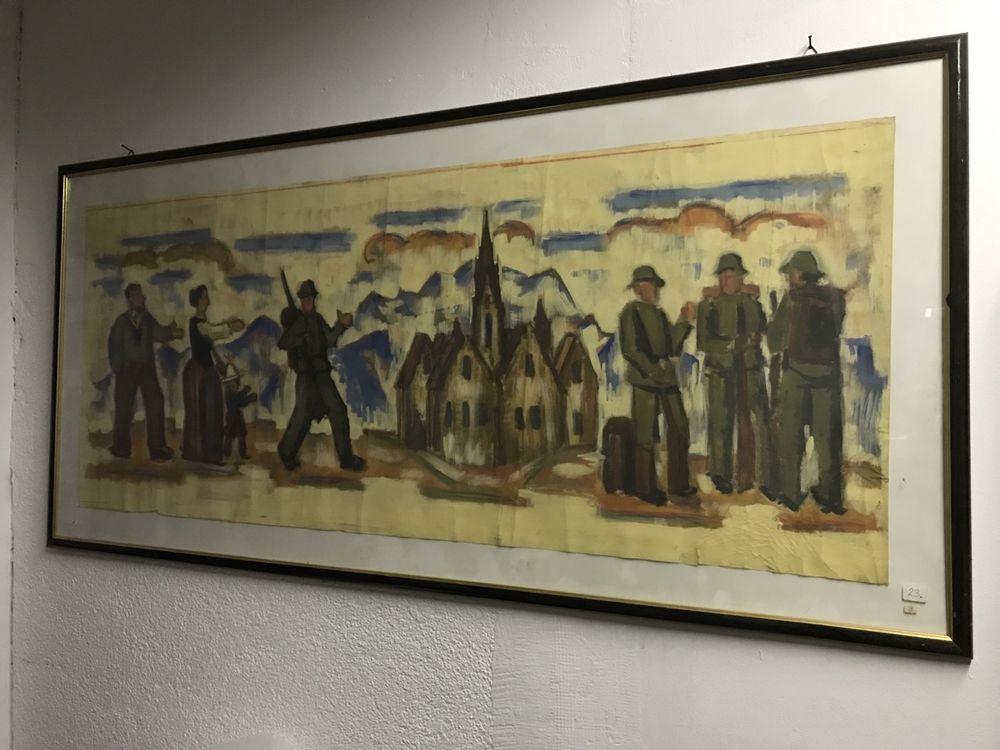 Heinrich Herzig Öl auf Pap. 120 cm x 50 cm Kriegszeit gross (Gebraucht) in Frasnacht für CHF ...