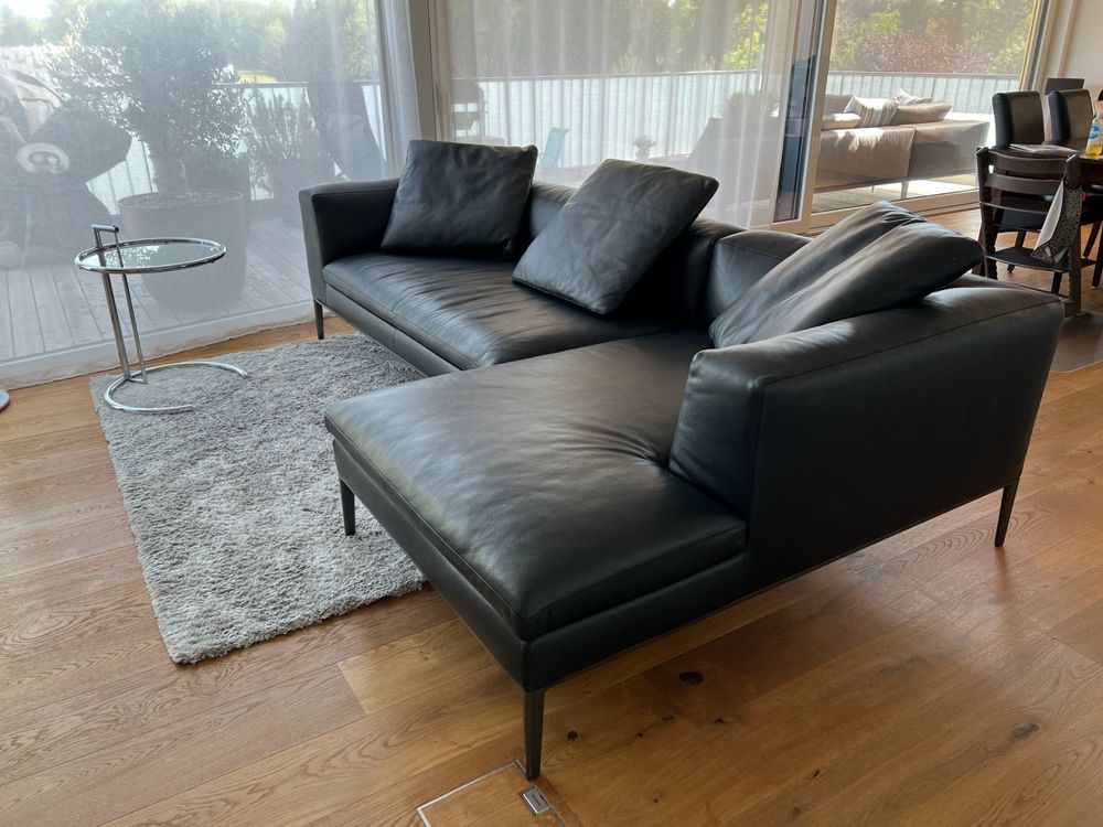 Designer Sofa von B&B Italia in Alfa Leder schwarz | Kaufen auf Ricardo