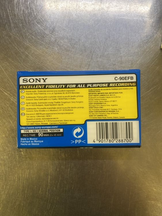 SONY EF TYPE I / IEC I normal 90 cassette kassette (Neu und ...