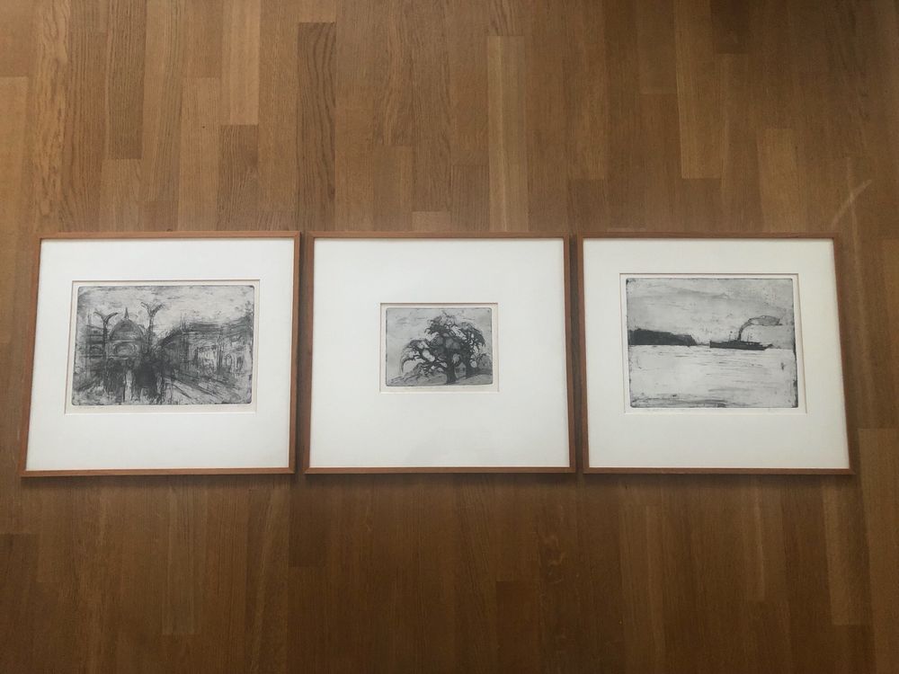 3 Stk. Radierungen CHARLES WYRSCH 1920 - 2019 signiert | Kaufen auf Ricardo