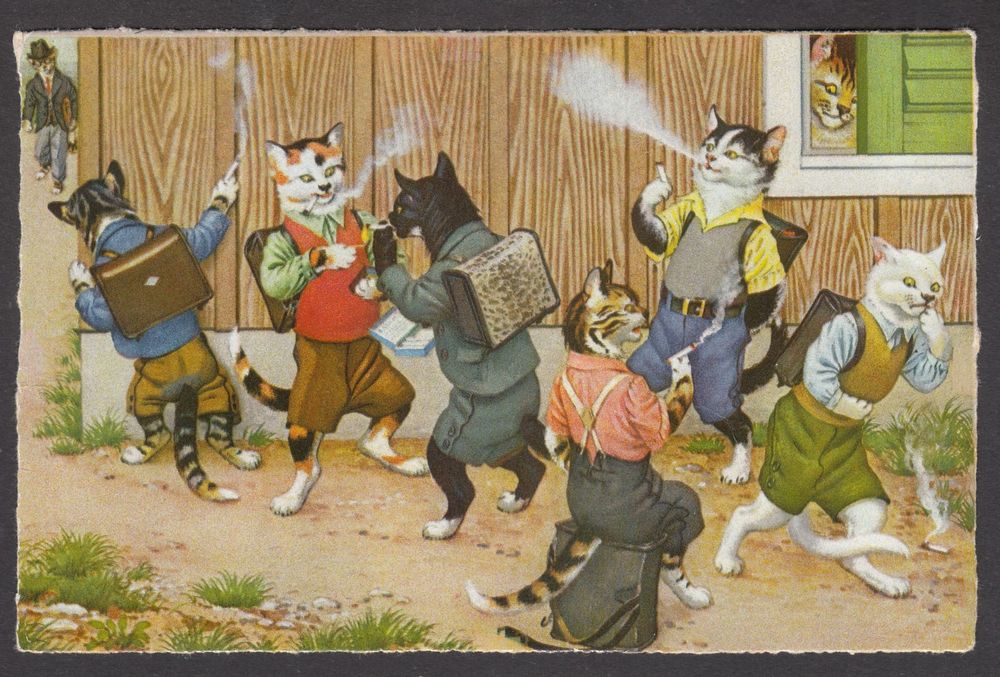 Katzen am rauchen in der Schule / Max Künzli | Kaufen auf Ricardo
