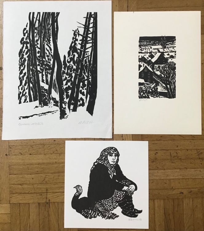 Heinz KELLER (1928) 3x Holzschnitt Handsigniert | Kaufen auf Ricardo