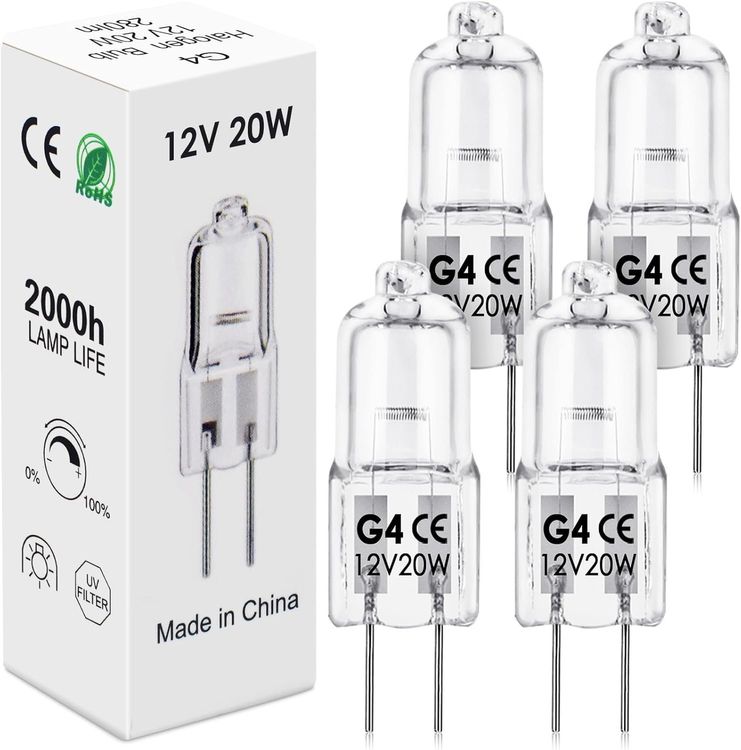 G4 12V 20W Halogen Glühbirne Leuchtmittel Dimmbar Warmweiß (Neu (gemäss ...
