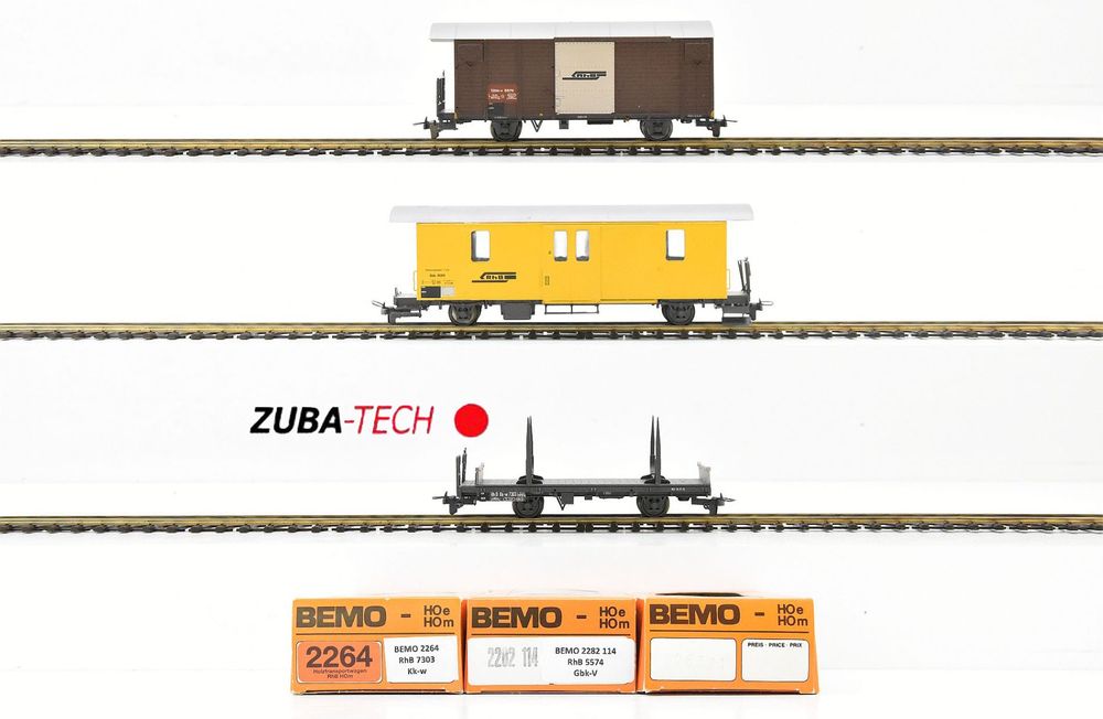Bemo 3x Gedeckte Güterwagen der RhB H0m GS mit OVP (Gebraucht) in St. Gallen für CHF 42 – mit ...