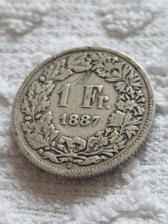 Silbermünze 1Fr. 1887 Schweiz (Gebraucht) in Basel für CHF 4 – mit Lieferung auf Ricardo kaufen
