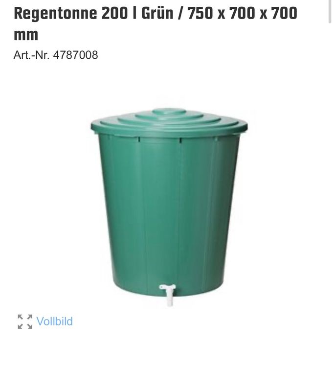 Regentonne 200l (Gebraucht) in Winterthur für CHF 21 – nur Abholung auf ...