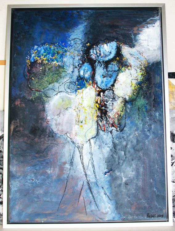 SUPER Stilleben Gemälde auf Leinwand gerahmt Mischtechnik | Kaufen auf Ricardo