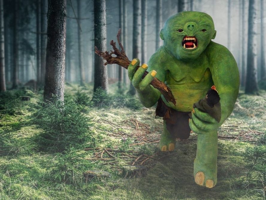 XXL Berg-Troll Figur Deko Karneval Fasnacht Herr der Ringe (Neu (gemäss ...