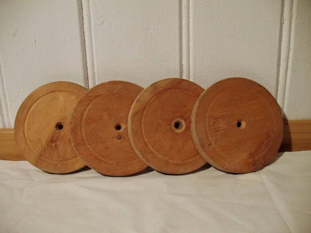4 Holz Räder Massiv Buche für Fahrzeuge Wagen Basteln (Gebraucht) in ...