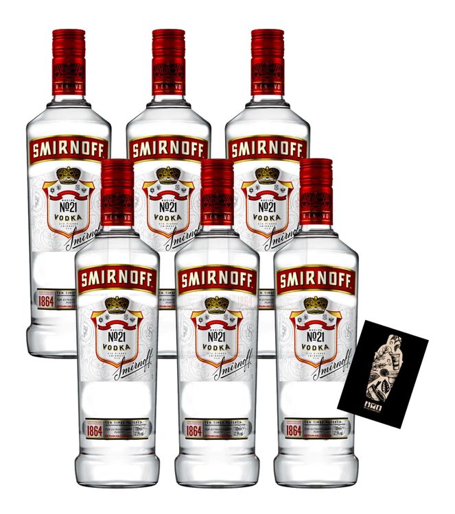 Smirnoff No. 21 -6er Set- Vodka 37,5% Vol. 0,7L (Neu und ...