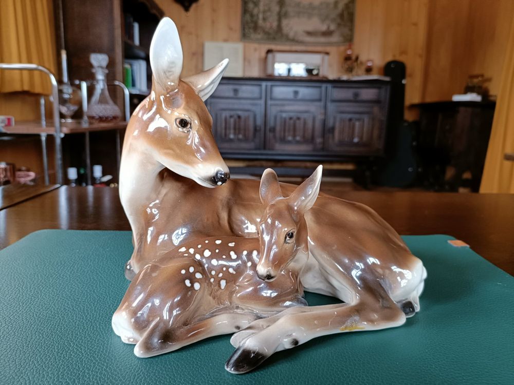 Porzelanfigur Reh mit Rehkitz (Gebraucht) in Zürich für CHF 12 – mit ...