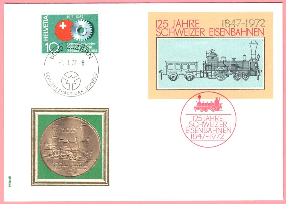 125 Jahre Schweizer Eisenbahnen 1972 Vignette C | Kaufen auf Ricardo