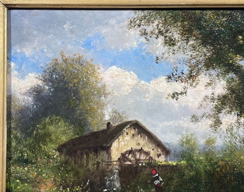Antikes Gemälde mit Wassermühle unleserlich Signiert (Gebraucht) in Root für CHF 165 – mit ...