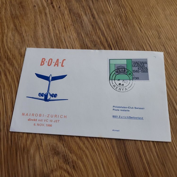 Luftpost Boac Nairobi - Zürich 1966 (Gebraucht) in Biel/Bienne für CHF ...