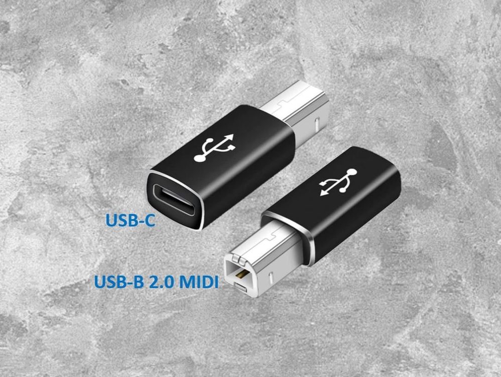 Adapter USB C auf USB B 2.0 MIDI in Metallhülle (Neu und ...